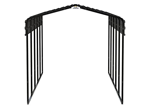 Arrow Carports Galvanized Steel Carport, Compact Car Metal Carport Kit, 10' x 24' x 9', Charcoal