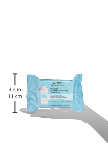 Garnier Micellar Facial Cleanser & Makeup Remover Wipes for Waterproof Makeup 25 Count (Packaging May Vary)