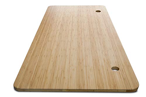 VWINDESK 60Inch Natural Bamboo Desk Table Top Only, Matching with Electric Adjustable Standing Desk Frame, Durable, Sustainable with 80mm Grommet Holes(30" x 60" x 1") Round Angle