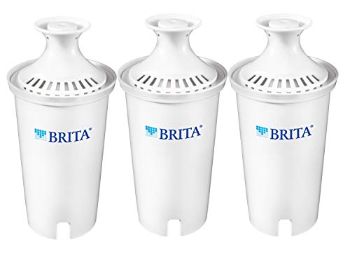 Brita Small 6 Cup Water Filter Pitcher with 1 Brita Standard Filter, Made Without BPA, Metro, Red & Standard Water Filter, Standard Replacement Filters for Pitchers and Dispensers, BPA Free, 3 Count