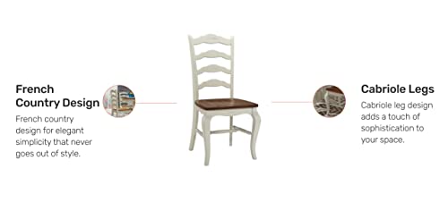 Home Styles French Countryside Oak/White Pair of Chairs with Distressed Oak and Rubbed White Finish 16.5D x 17.75W x 18H in