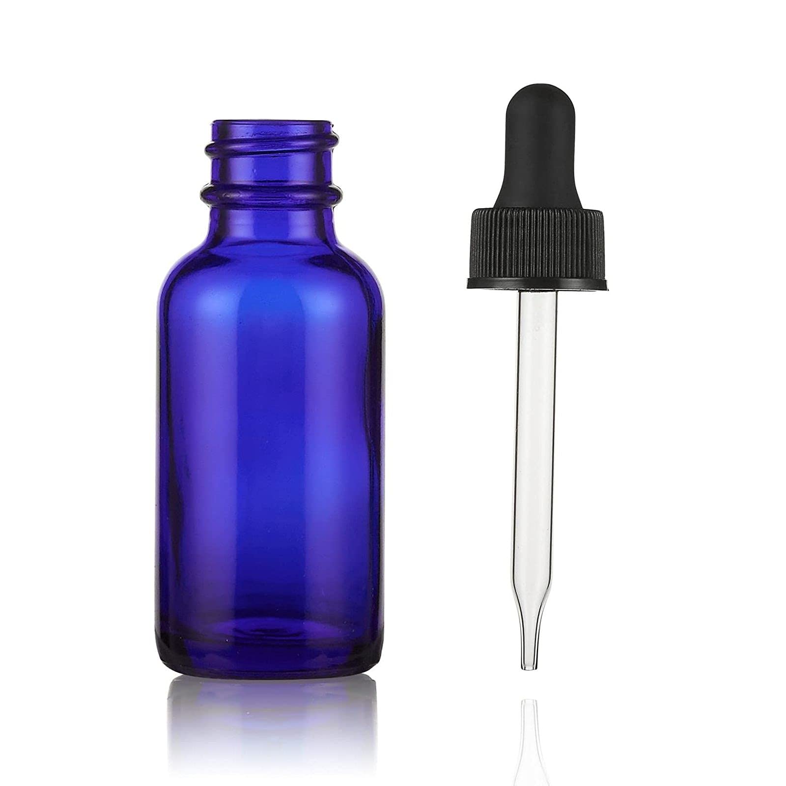 Juvale 12 Pack Dropper Bottles, 1oz Glass Bottles with Glass Eye Droppers, 94 Labels, Empty Tincture Bottles for Essential Oils & More Liquids, Cobalt Blue