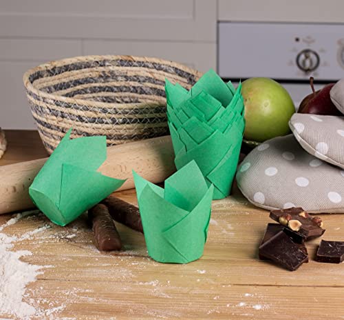 Baking Cups Tulip Cupcake Liners 150 pcs - Tulip Baking Paper Cups Multi-Color Tulip Paper Cupcake Muffin Liners