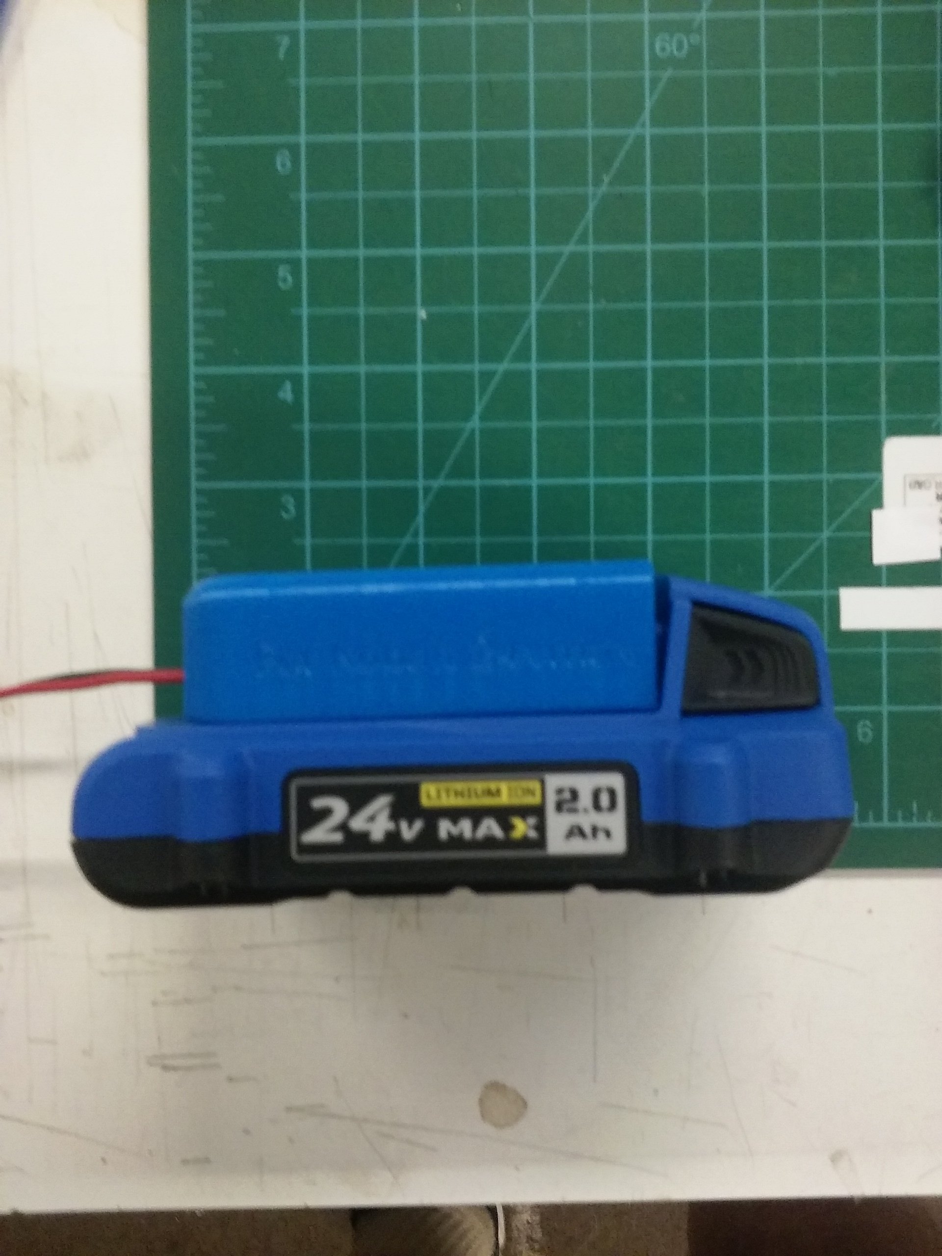 K24 Battery Mount Compatible with Kobalt 24Vmax KXT-424-03, KT-424-03, KT-624-03, KT-224-03 Battery Adapter Holder Mount DIY w/12 Hi-Temp 16AWG Wired terminals, Robots, Lights, eBikes PN K24-16