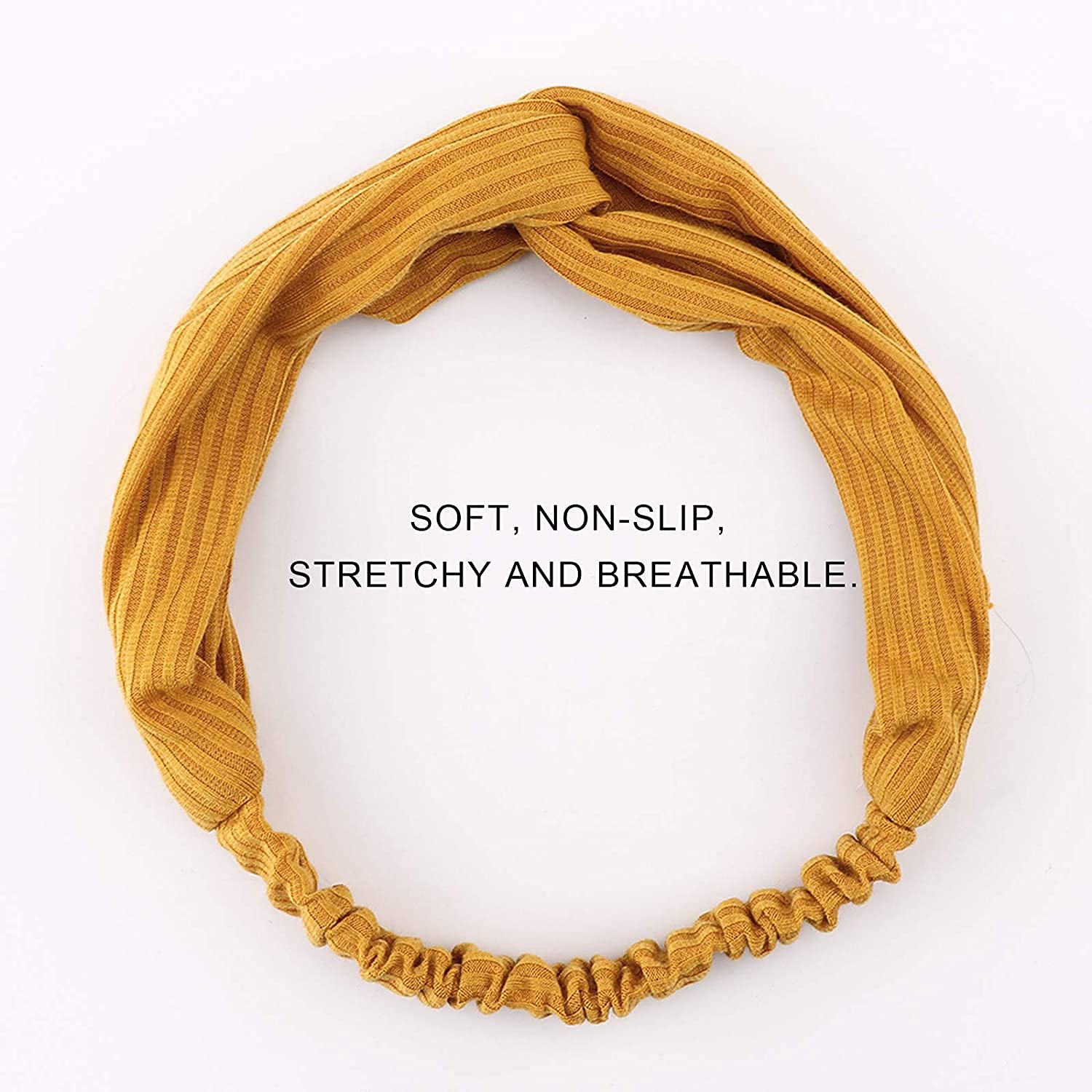 DRESHOW 10 Pack Make Up Headbands for Women Knit Vintage Cross Elastic Head Wrap Hair Accessories