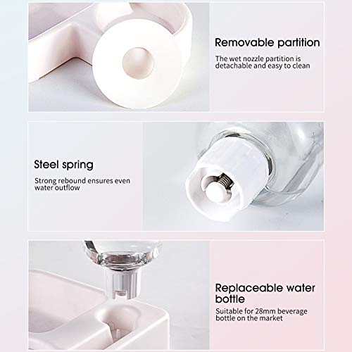 Bibabala Automatic Pet Feeder and Water Dispenser, 2 in 1 Feeder Bowl with Water Bottle Detachable, Fit for Small Dogs and Cats Kitten Puppy Rabbit Bunny(White)