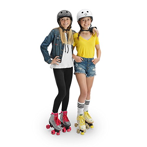 Circle Society Classic Adjustable Children's Roller Skates, 3-7 US Girls, Crushed Pineapple,White