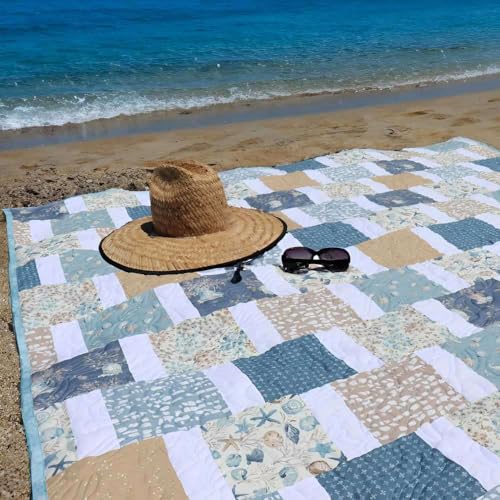 Blue Escape Coastal Riley Blake 5-inch Stacker, 42 Precut Fabric Quilt Squares by Lisa Audit, Assorted