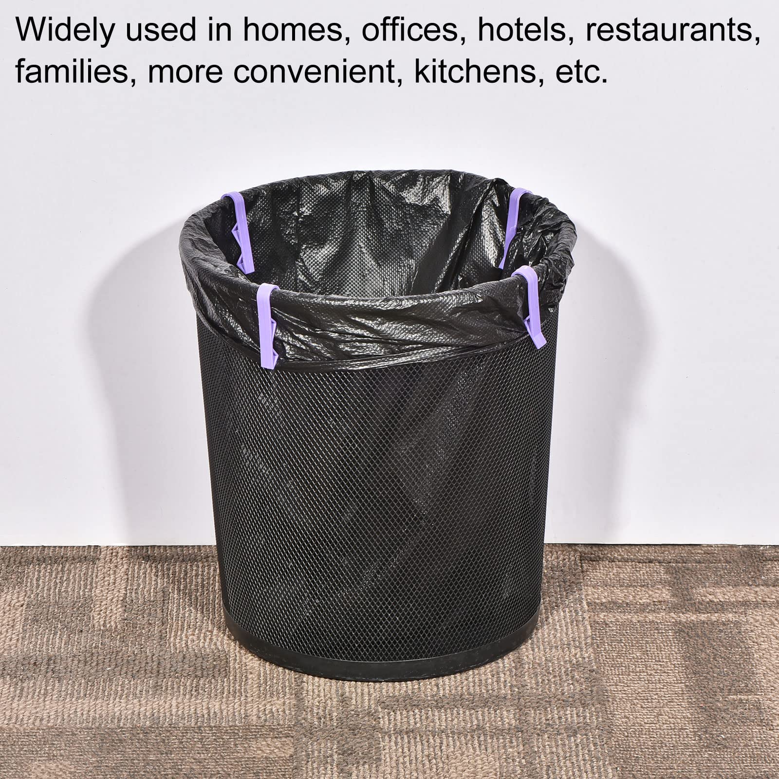 MECCANIXITY Garbage Bin Clip Kitchen Trash Can Waste Basket Garbage Bin Clamp Non-Slip Clip Clamp Purple, Pack of 16
