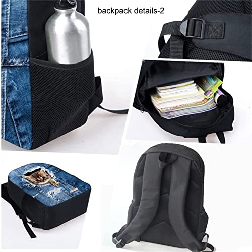 Coloranimal 3 Sets Shoulder School Bag+Lunch Bag+Pencil Bag for Kids Children