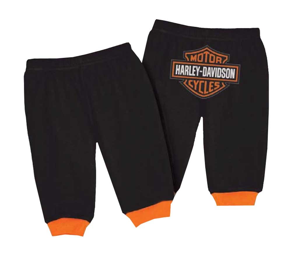 Harley-Davidson Baby Boys' Interlock Bar & Shield Pants, Black 4050601 (6/9M)