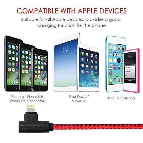 Certified Lightning Cable,iPhone Charger 5 Pack(0.7FT/3FT/3FT/6FT/10FT) Extra Long Nylon Braided USB Charging&Syncing Cord Compatible with iPhone 12/11/Pro/Xs Max/XS/XR/7/7Plus/X/8/8Plus/6S Plus