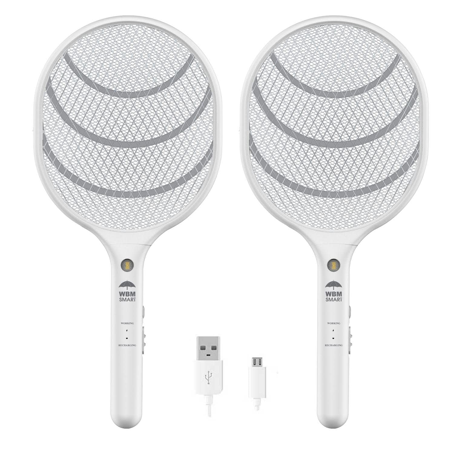 Himalayan Glow Bug Zapper, Electric Fly Swatter Rechargeable Racket, Mosquito Repellent 3,000 Volt, USB Charging Cable Best Use for Indoor & Outdoor - 2 PCS