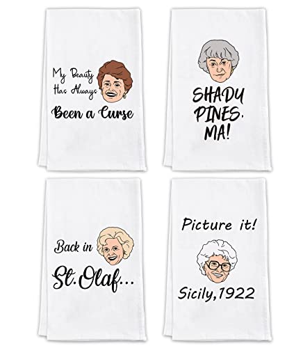 Homento Funny Kitchen Towels-Golden Inspired Gifts for Women,Golden Merchandise Towels Set,Funny Novelty Hand Towels for Girls Night-Unique Birthday Gift for Mom Best Friend,House Warming Gifts Idea