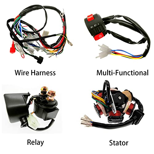 Complete Electrics Stator Coil set Quad Wire Harness Electrics Stator Coil CDI Wiring Harness For GY6 50cc 70cc 90cc 110cc 125cc ATV Quad Pit Dirt Bike Buggy Go Kart
