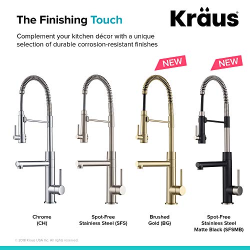 KRAUS Artec Pro 2-Function Commercial Style Pre-Rinse Kitchen Faucet with Pot Filler in Brushed Gold, KPF-1603BG (Pack of 3)