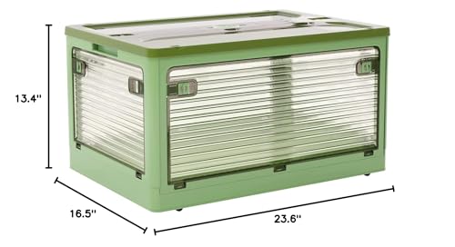 Aroya Storage Box, All Directions, Single Item, Width 23.6 x Depth 16.5 x Height 13.4 inches (60 x 42 x 34 cm), Capacity 23.7 gal (85 L), Folding, Clothes Organization, with Wheels, Storage Case,