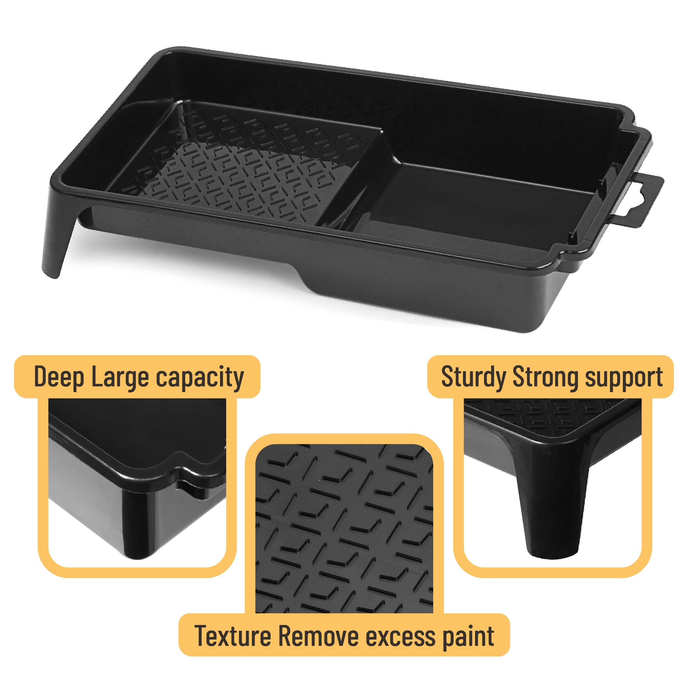 Bates- Paint Tray Liner, 4 Inches, One Plastic Paint Tray with 20 pcs Paint Pan Liners, Paint Pans Trays, Disposable Paint Tray, Paint Roller Tray Liners, Paint Trays for Painting Walls