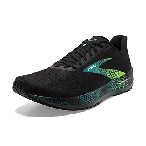 Brooks Men's Hyperion Tempo Road Running Shoe - Black/Kayaking/Green Gecko - 10 Medium