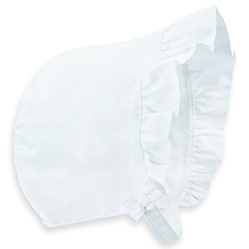Keepersheep Infant Baby Girls' Bonnet Hat Cap, Cotton Flower Print Embroidery Bonnet(12-18 Months, White)