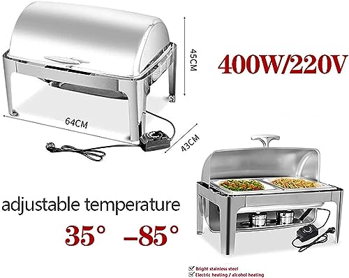 Chafing Dishes Chafing Dish Buffet Set, Food Warmers Server Warming Tray Round Rectangular Chafers, Stainless Steel Square Chafer, Round Food Warmer Chafing For Catering Warmer Chafer Set, Energy Effi