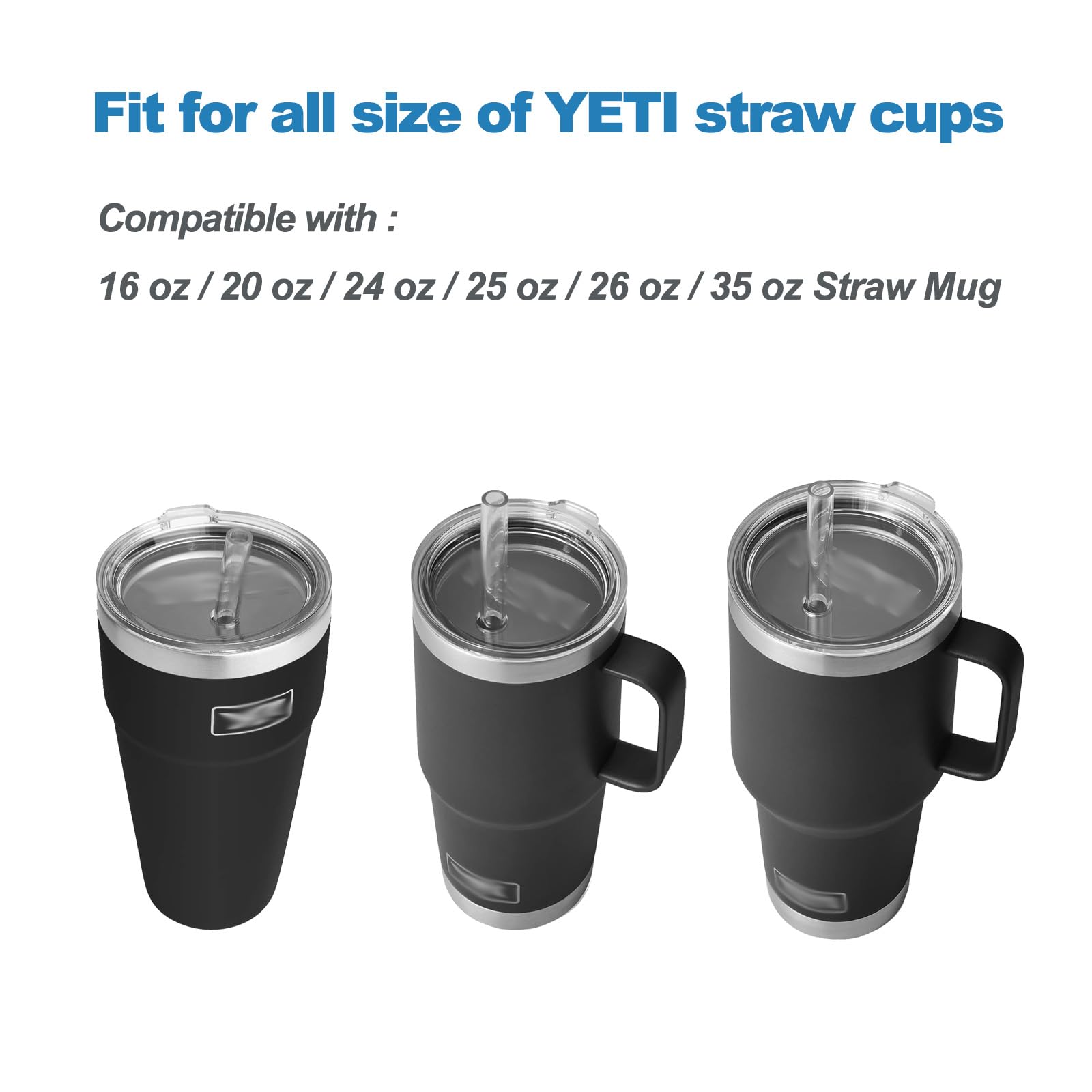LUOLAO Silicone Spill Stopper Compatible with YETI Straw Cup, Mug Tumbler Accessories Including 2 Straw Cover Topper Cap, 2 Leak Proof Stopper