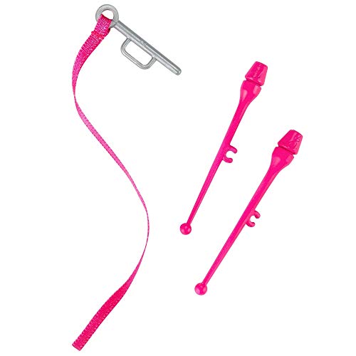 Barbie Rhythmic Gymnast Brunette Doll (12-in) with Colorful Metallic Leotard, 2 Clubs & Ribbon Accessory, Great Gift for Ages 3 Years Old & Up