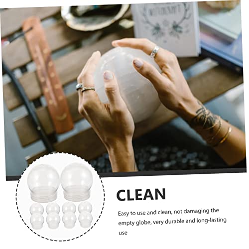CIYODO 10pcs DIY Snow Globe Glass Food Jars Globe Light Bulbs Mini Jar Snow Globe Screw Off Cap Plastic Snow Globe DIY Water Globe DIY Globe Snow Globes Empty Snow Globes Transparent Cake