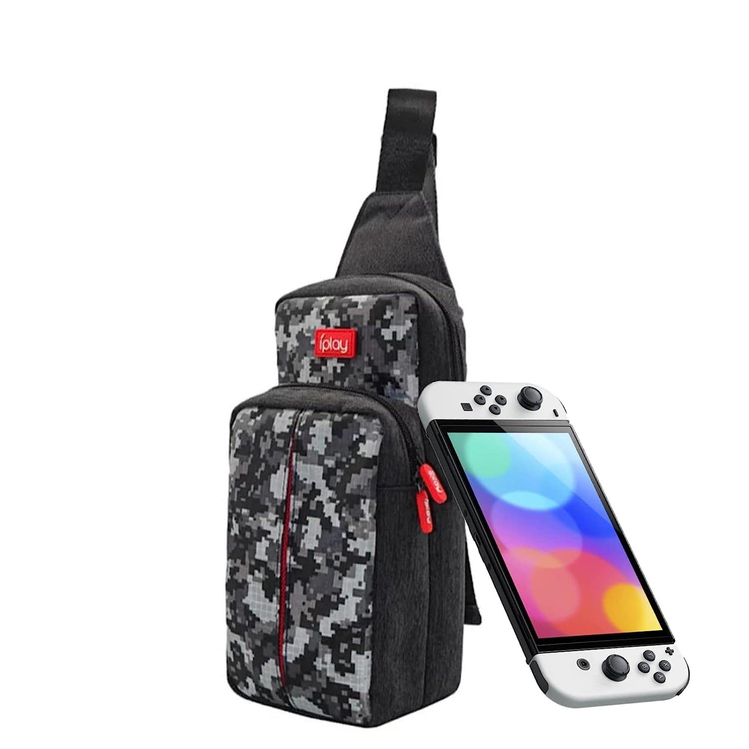 ENFILY Backpack Crossbody Travel Bag Compatible for Nintendo Switch/Switch OLED Model(2021) & Accessories, Nylon Waterproof Portable Shoulder bags, Carrying Case