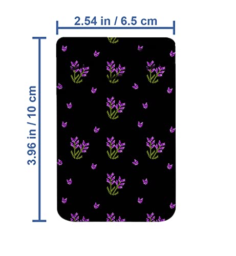 Diascia Pack of 2 - Cellphone Stick on Leather Cardholder ( Floral Lavender Flowers Pattern Pattern ) ID Credit Card Pouch Wallet Pocket Sleeve