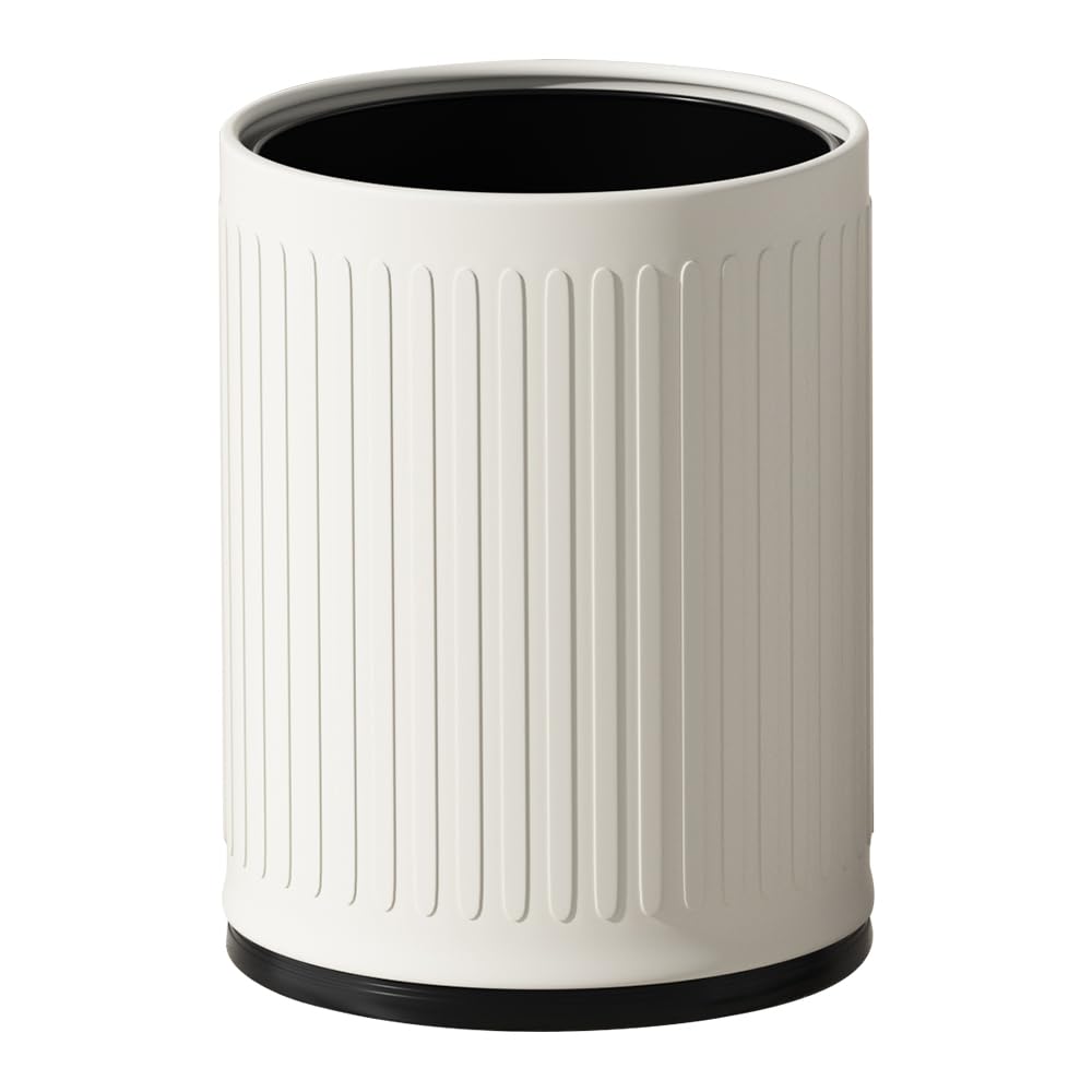 LEASYLIFE 14L/3.7GAL Metal Waste Basket for Bathroom,Office Round wastrbasket,Large Office Trash can,Modern Garbage can for Bedroom,Living Room,Office,Laundry,Restaurant,Hotel
