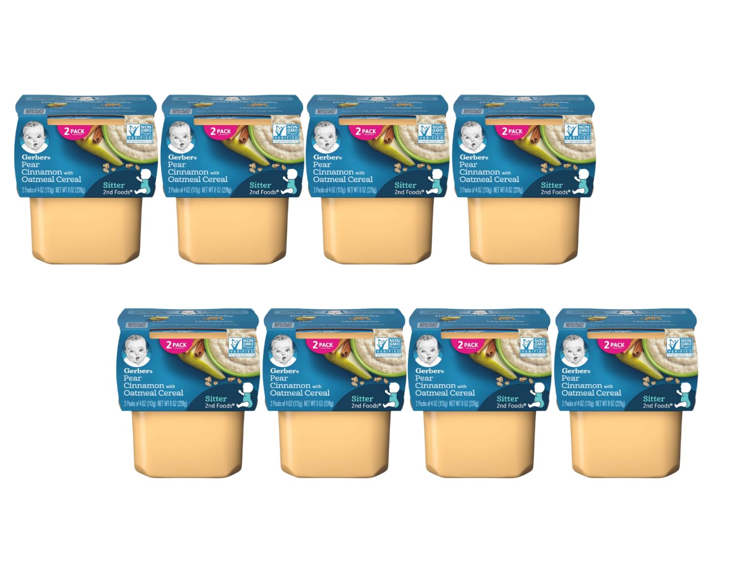 Gerber Baby Food, 2nd Foods, Pear Cinnamon with Cereal 8 Ounce (Pack of 8)