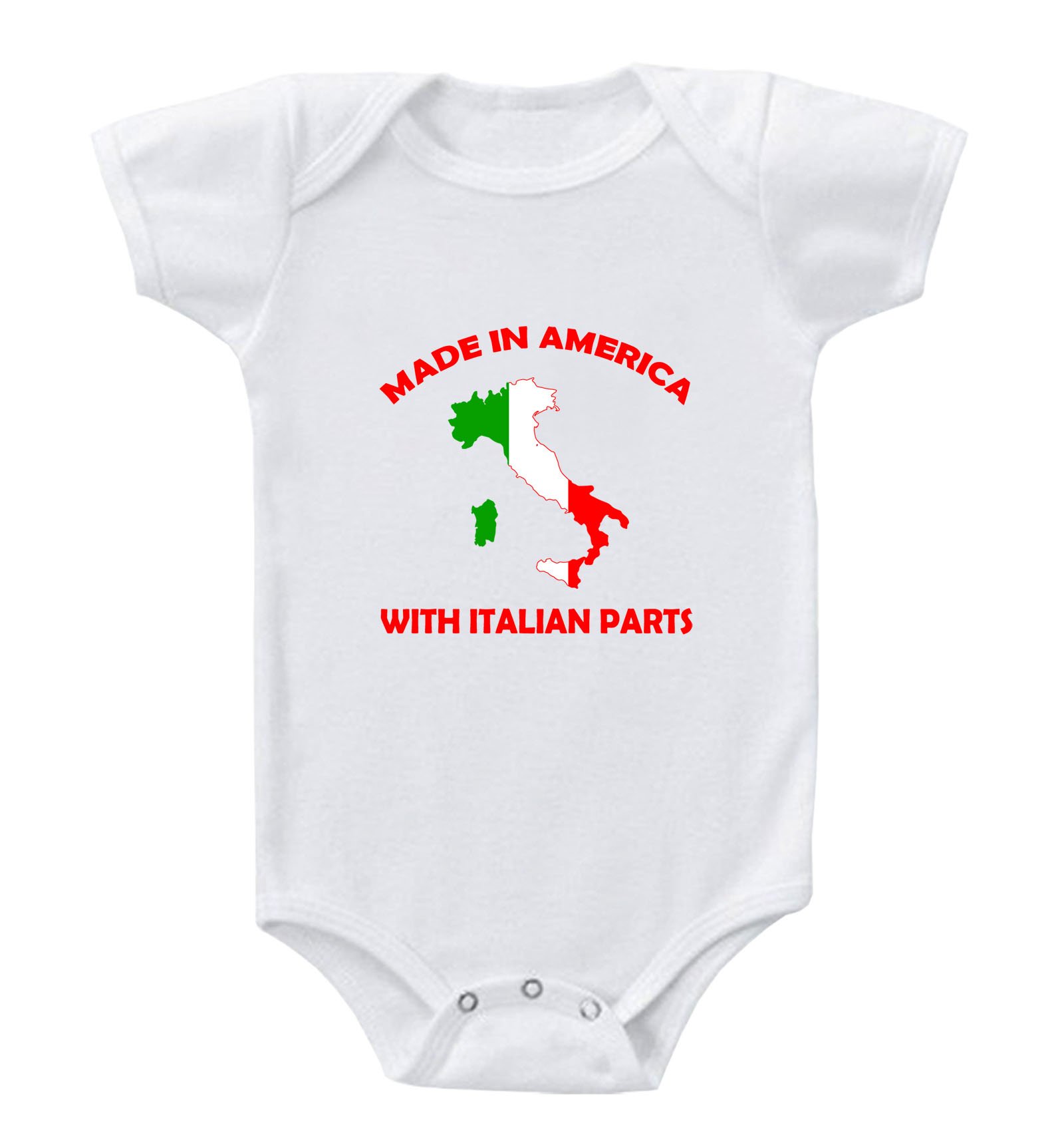 Made in America with Italian Parts Infant Toddler Baby Bodysuit One Piece 6 Months White