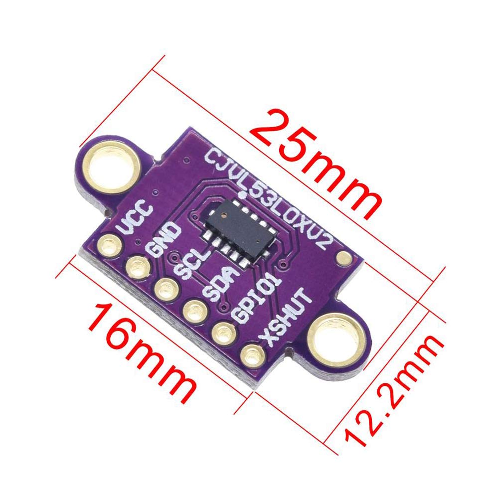 Onyehn 3pcs VL53L0X Time-of-Flight (ToF) Laser Ranging Sensor Breakout 940nm GY-VL53L0XV2 Laser Distance Module I2C IIC