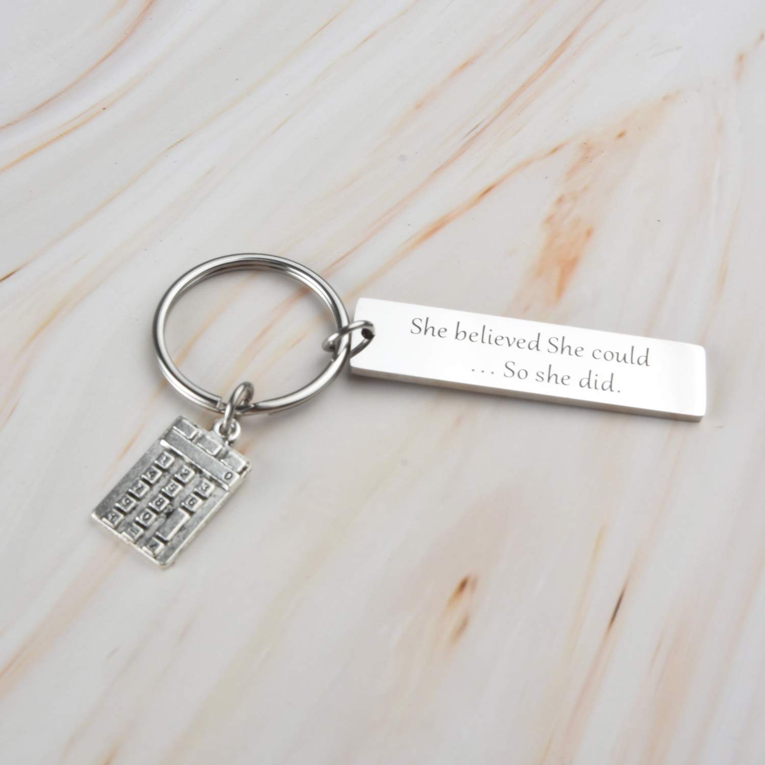 Accountant Gift CPA Gift She Believed She Could So She Did Keychain Graduation Gift for Accountant Auditor Gift (Accountant-KR)