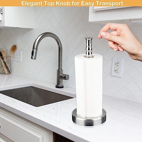 Aeibun Standing Napkin Holder Countertop - Napkin Roll Rack for Bathroom, Kitchen Counter,Apartment,Farmhouse(Silver)