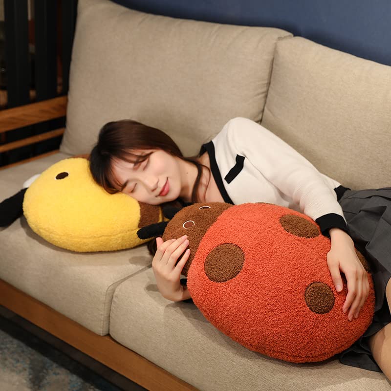 TONGSONG Cute Pillow Plush Ladybug Stuffed Animal Stuff Ladybird Plush Pillow Toys Kawaii Soft Lady Beetle Pillow Hugging Stuffed Ladybug Gift for Kids Home Decor¡