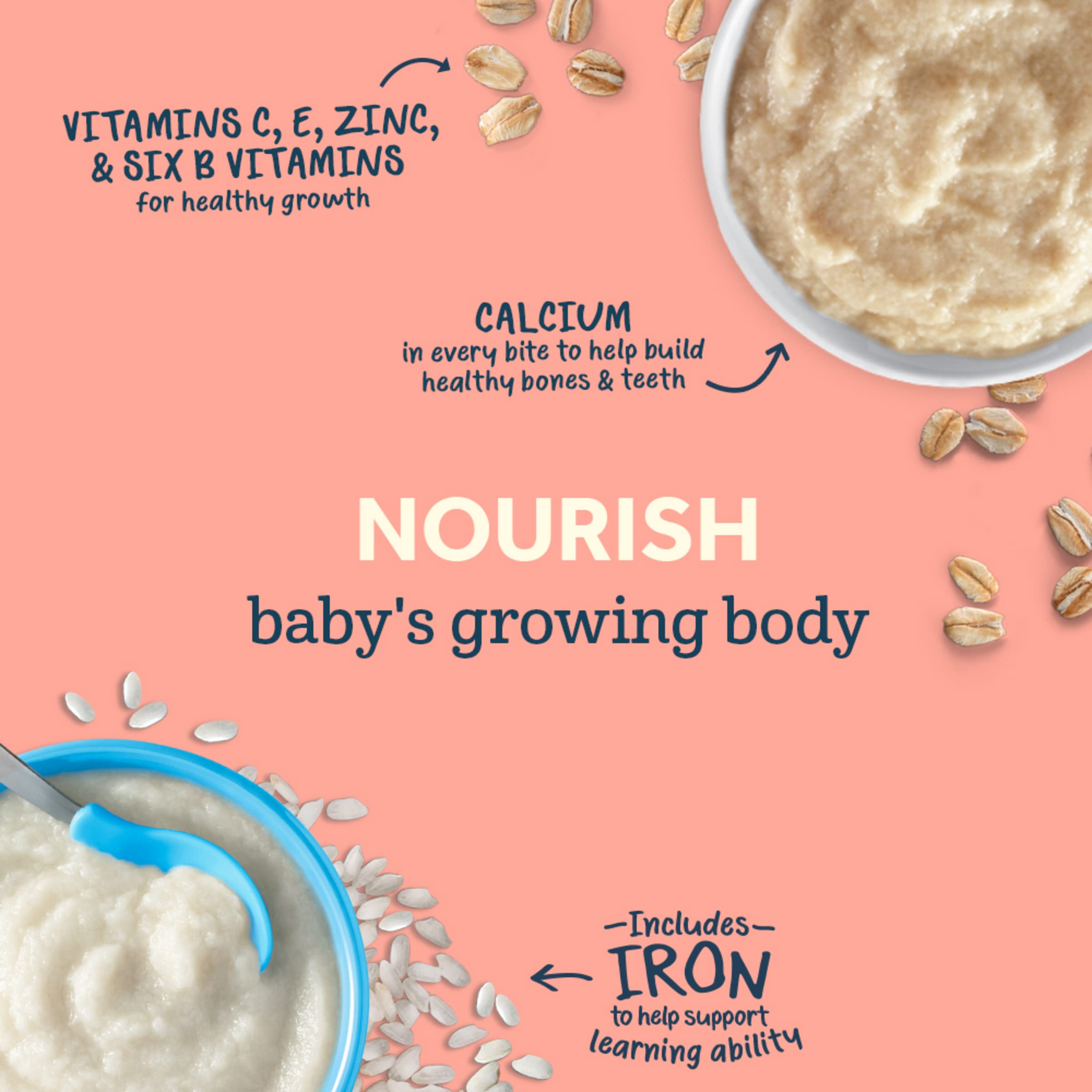 Gerber Cereal for Baby 1st Foods Rice Cereal, Made with Essential Nutrients for Supported Sitters, Non-GMO Project Verified, 16-Ounce Canister (Pack of 6)