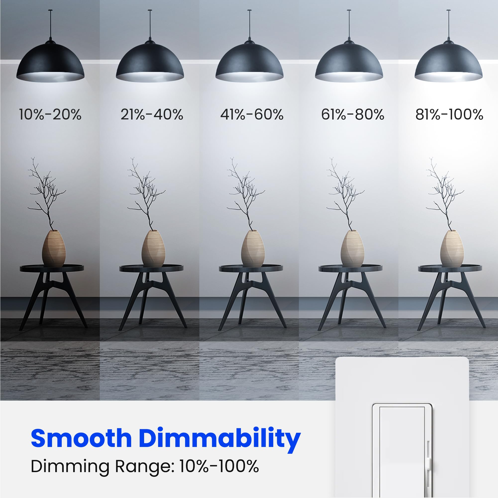 Feit Electric LED Clear A19 Medium Base Light Bulb - 40W Equivalent - 15 Year Life - 450 Lumen - 5000K Daylight - Dimmable | 4-Pack