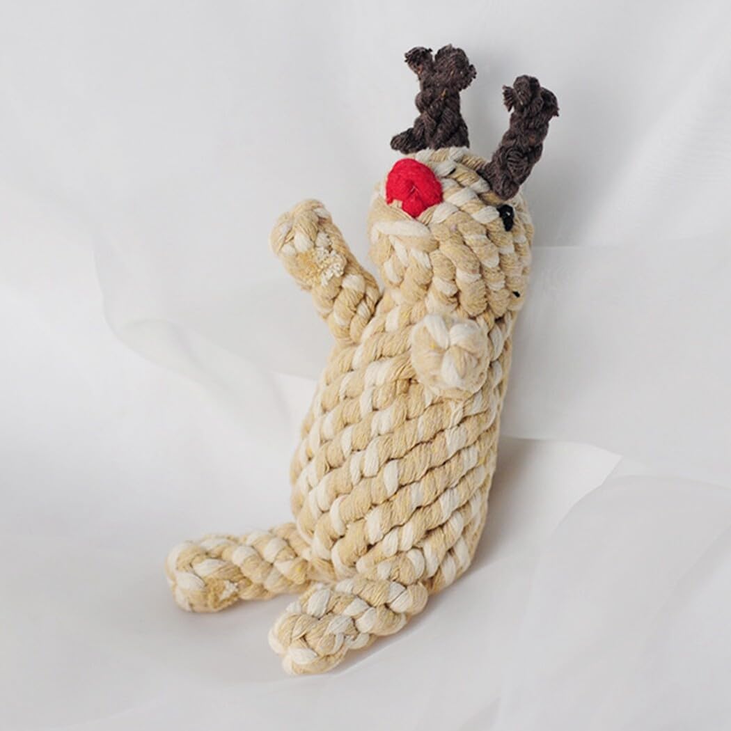 Interactive Reindeer Rope Chew Toy – Durable Puppy Dental Care Training Toy, Cute & Portable for Stress Reduction
