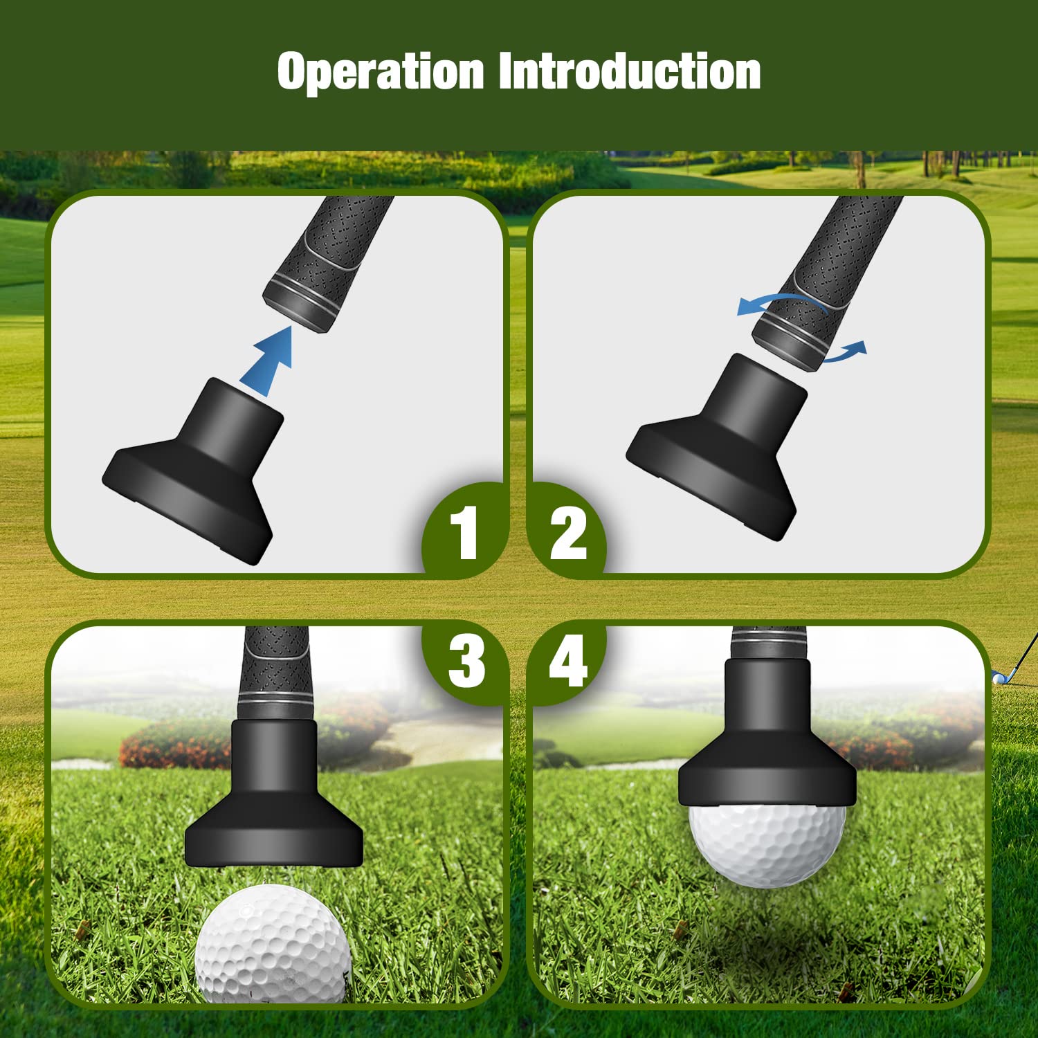 ACCTOLF Golf Ball Retriever, Golf Ball Pickup for Putter Grip Tool, Portable Golf Ball Grabber Suction Cup for Training Putter Grip Golfer, Professional Golf Sucker Accessories for Golfer