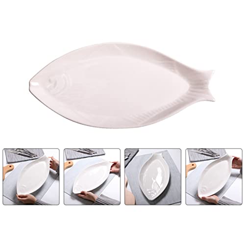 Cabilock 1pc Restaurant Meat Hotel Household Salad Dishes Pizza Platters, Supplies Sushi, Display Server Platters Food Cocktail Dish Shape Ceramics Fish, Serving Arge Birthday Trays Coffee