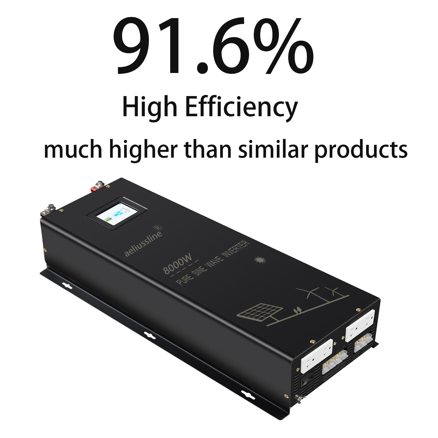 aeliussine 2000W 24v Pure Sine Wave Split Phase Inverter - 24v to 120v / 240v, 4 AC Outlets - Reliable Power for Home & RV Use