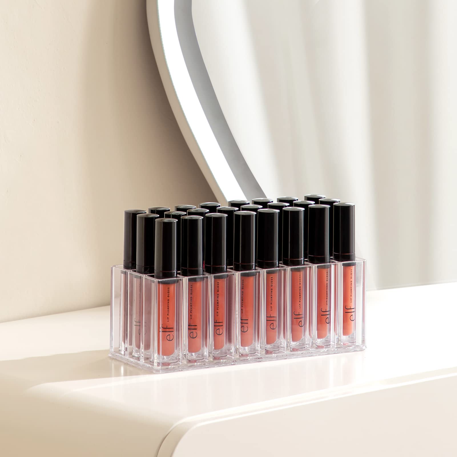 HBlife Lip Gloss Holder Organizer, 24 Spaces Clear Acrylic Makeup Lipgloss Display Case
