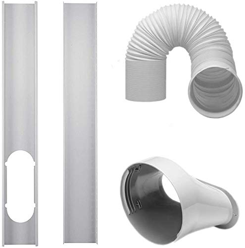 Air Conditioner Accessories, 2Pcs Window Slide Kit Plate +5.9'' Window Adapter Tube Connector +5.9'' Exhaust Hose Clockwise Thread for Portable Air Conditioner