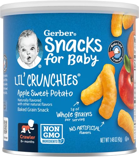 Gerber Snacks for Baby Lil Crunchies Apple Sweet Potato, 1.48 OZ