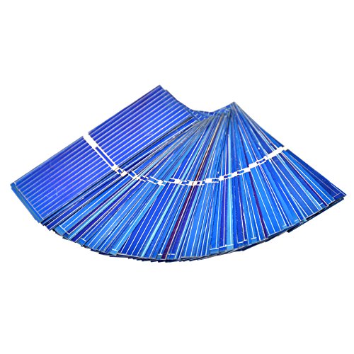 AOSHIKE 100pcs 0.5V 400mA Micro Mini Solar Cell for Solar Panels 52mmx 19mm/2ββx0.75β Polycrystalline Silicon Photovoltaic Solar Cells Sun Power for DIY Cell Phone Charger