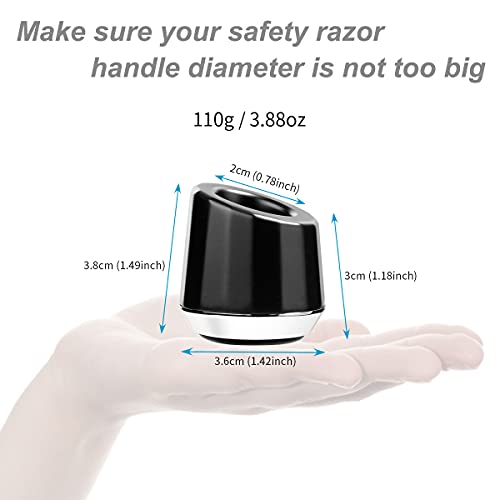 ERAVOR Men's Shaving Razor Stand, Zinc Alloy, Safety Razor Holder Base, Opening Dia 0.78" (2cm), Razor Holder for Men (Black)