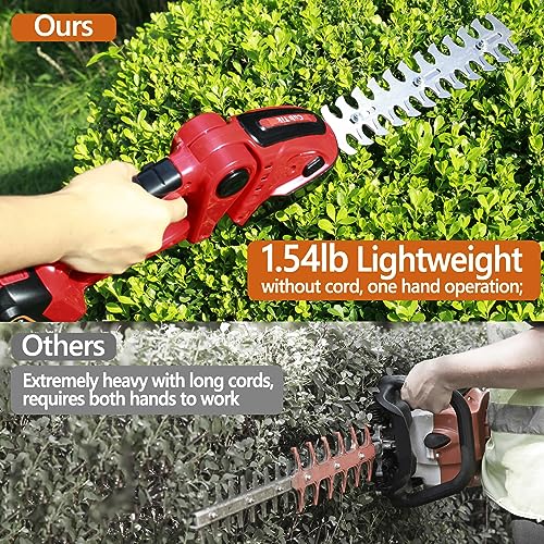 Cordless Grass Shear & Hedge Trimmer Handheld Shrub Grass Trimmer Grass Cutter Electric Hedge Shear with Battery and Charger