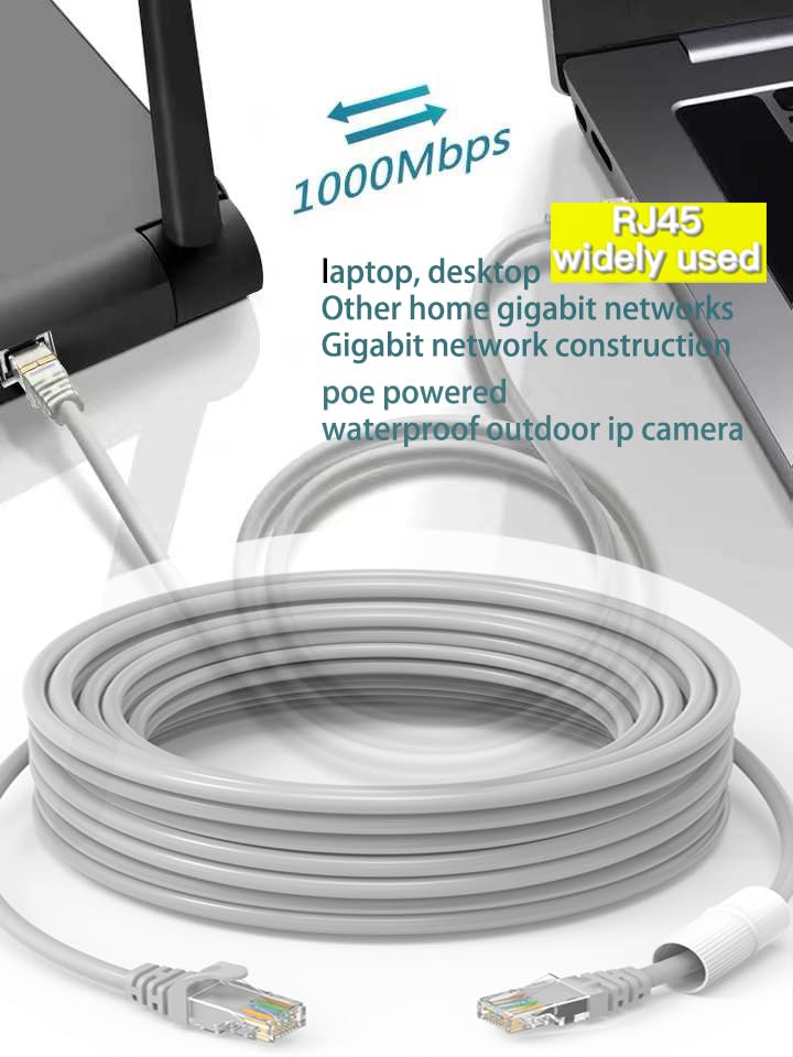 cat6 ethernet Cable 100 ft,Cat 6 Outdoor Ethernet Cable 100 ft Waterproof, Direct Burial,In-Ground High Speed LAN Network, Internet Cord LAN Cable 100ft Cat6 1000Mbit/s poe Camera ethernet Cable 1PCS